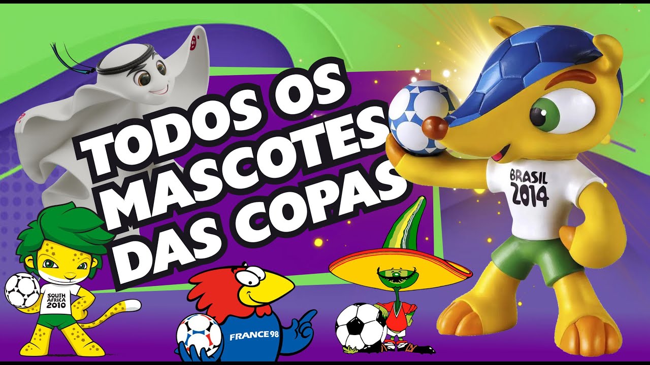 CONHEÇA TODOS OS MASCOTES DAS COPAS DO MUNDO - YouTube