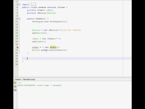 Java GUI Tutorial 4 - Event handling - YouTube