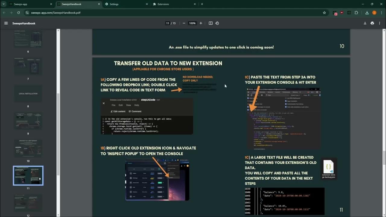 Sweeps Data Transfer Guide (After Installing Latest Version) - YouTube