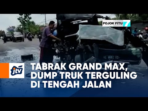 Tabrak Grand Max, Dump Truk Terguling Di Tengah Jalan | POJOK PITU JTV