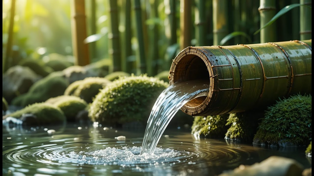 Bamboo Water Flow Sound 🌿 Relaxing Nature Ambience for Meditation ...