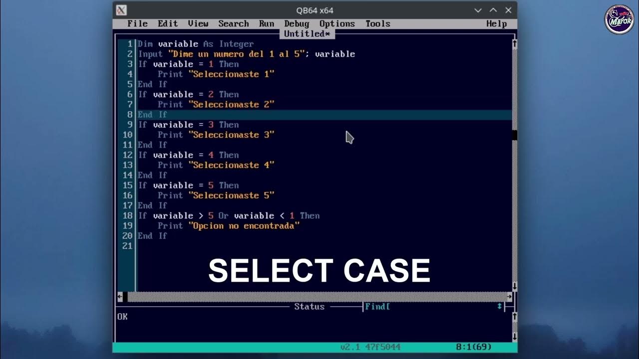 QBasic 7 SELECT CASE - YouTube