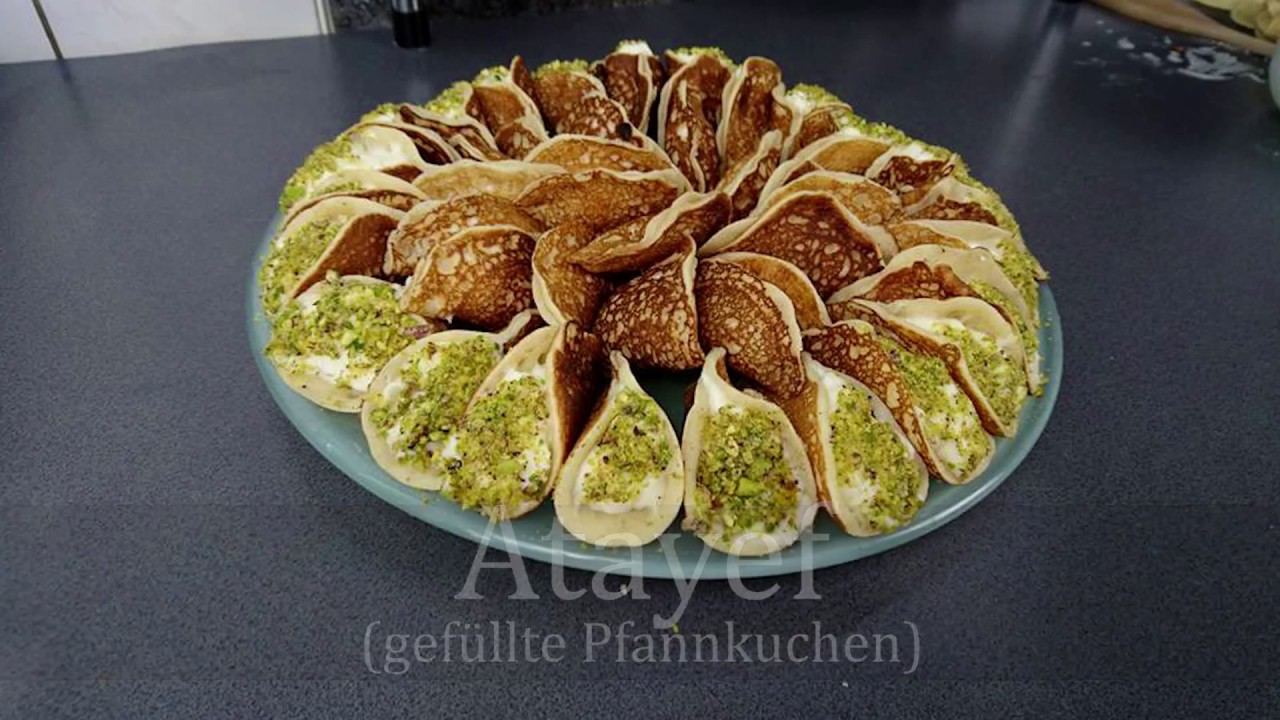 Atayef/Katayef -gefüllte Pfannkuchen mit Ashta Rezept/Recipe Atayif ...