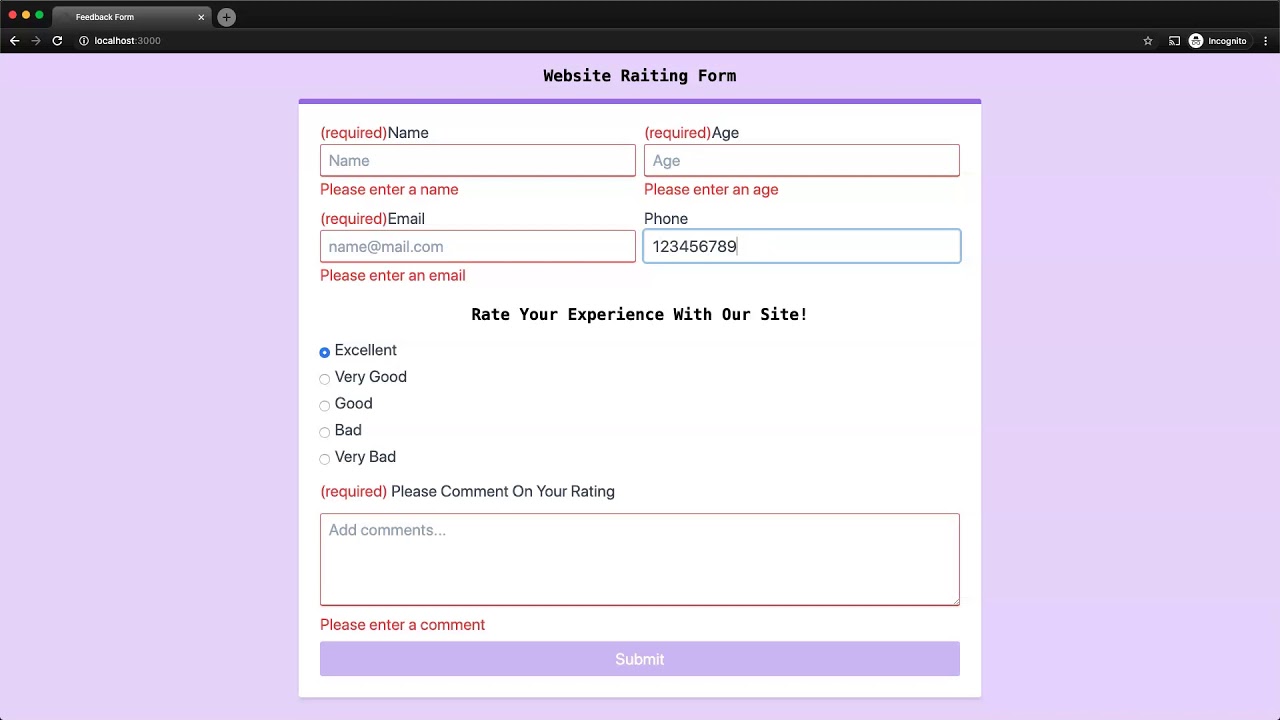 Test a Website Feedback Form #1 Overview - YouTube