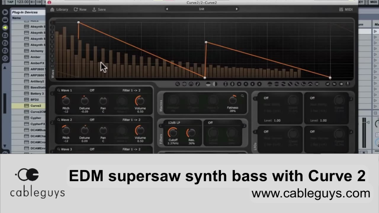 Create an EDM supersaw synth bass with Cableguys Curve 2 - YouTube