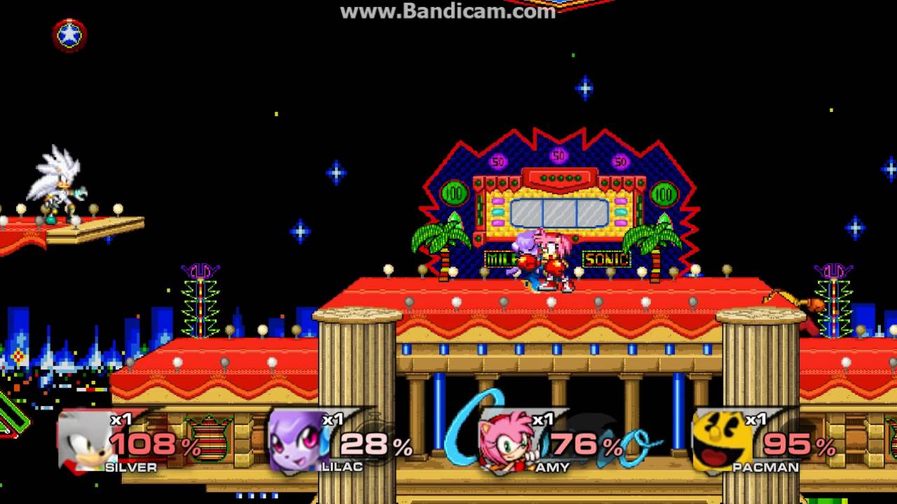 MODDED SSF2: Blaze/Silver Vs Amy Vs Pac-Man Vs Lilac - YouTube