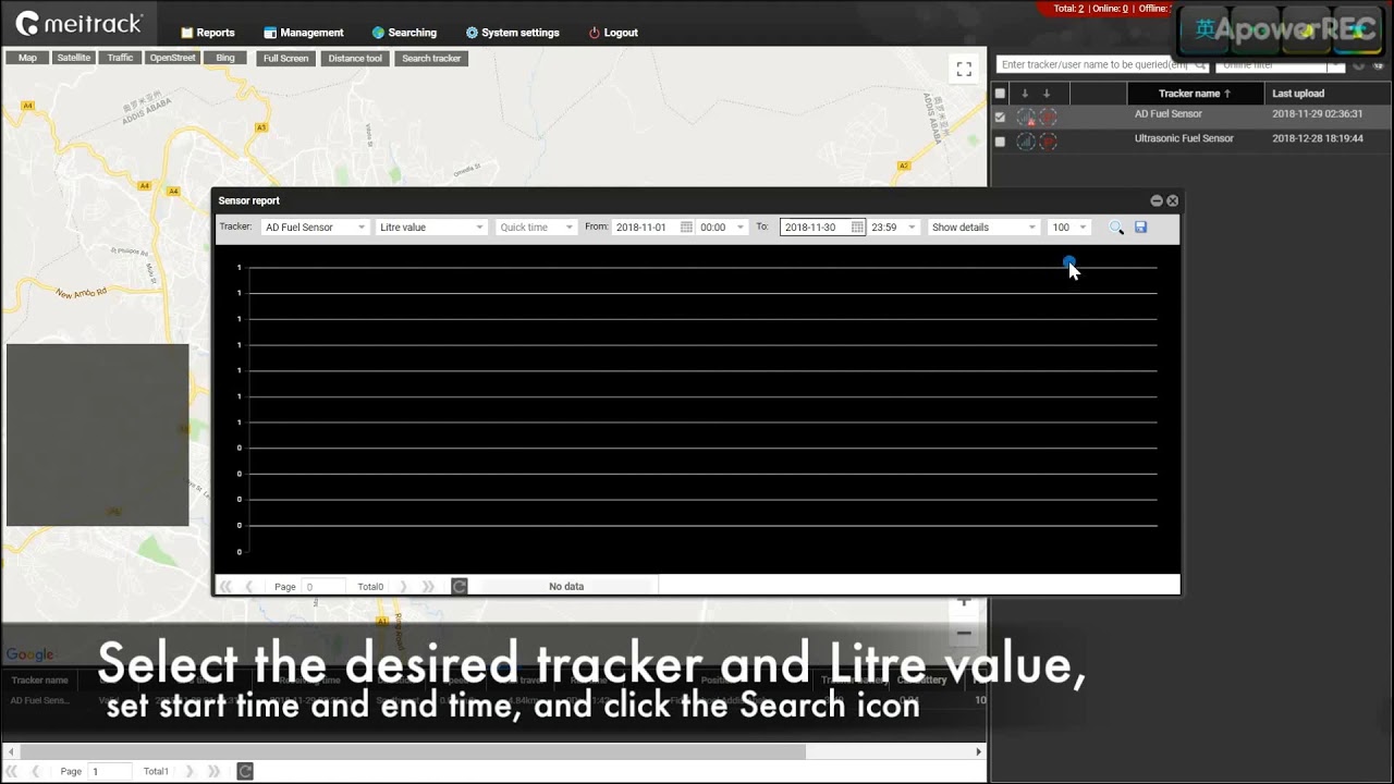 How to View Fuel Sensor Report | Meitrack GPS Tracking Software MS03 ...