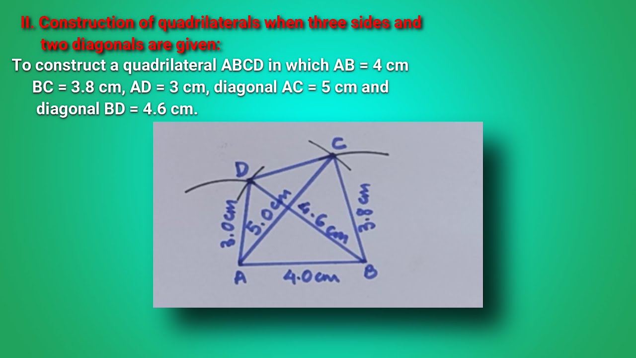 To Construct a quadrilateral when three sides and two diagonals are ...