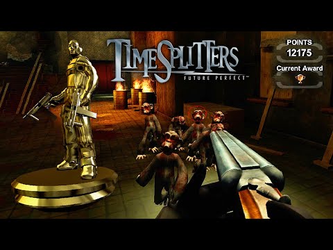 Peguei ouro no desafio dos macacos zumbis! - TimeSplitters future perfect (Ps2)