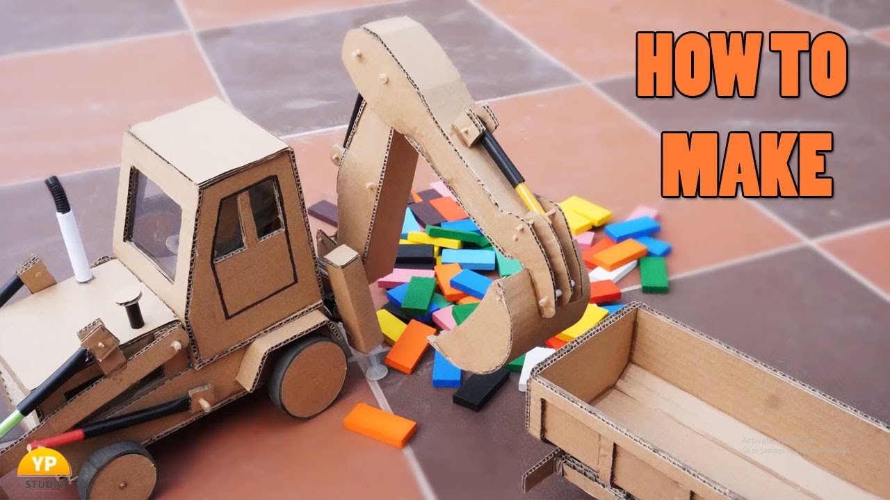 How to Make RC Bulldozer from Cardboard - DIY RC Bulldozer - YouTube