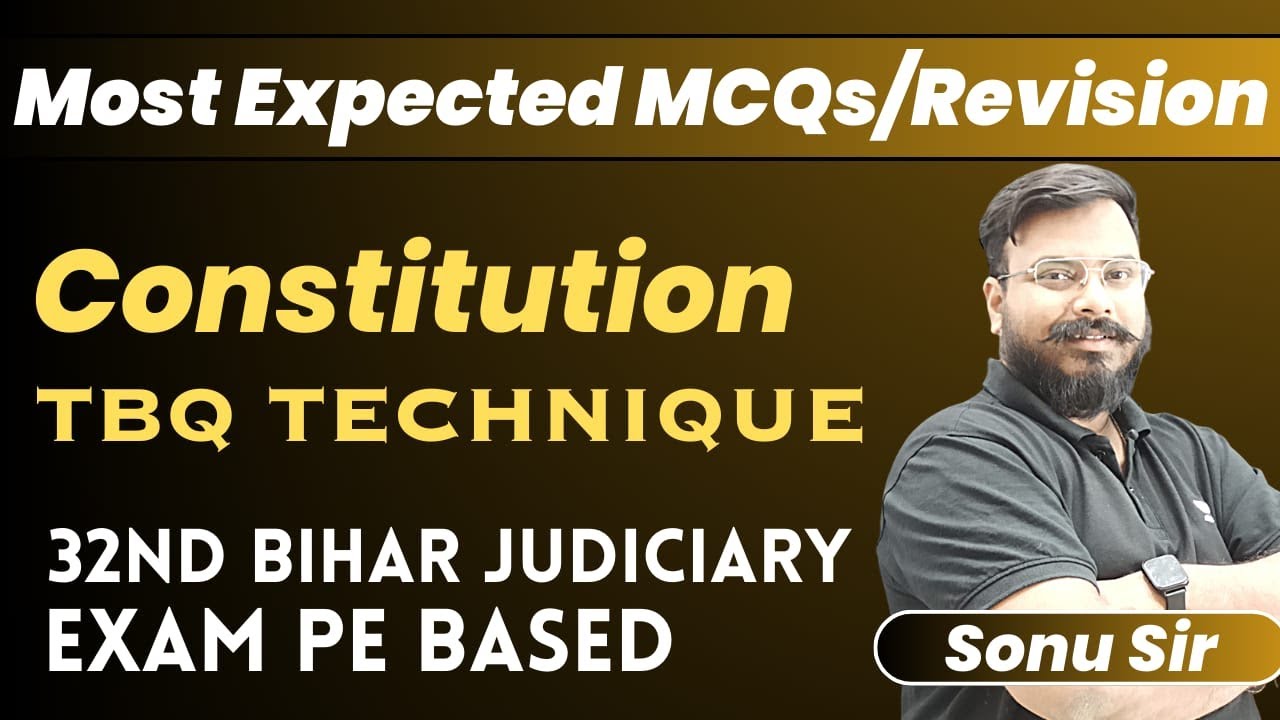 32nd Bihar Judiciary Exam 2023 | Most Expected Constitution MCQs | In Sonu Sir Style - YouTube