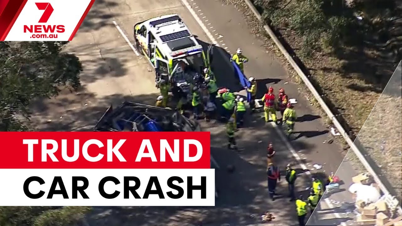 Collision on M1 north of Sydney causes delays | 7NEWS - YouTube