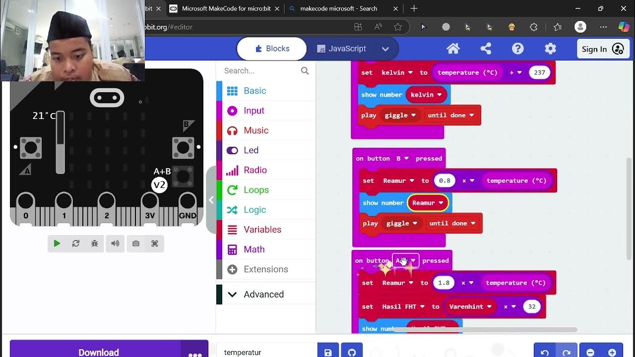 Tutorial Coding Temperature In Microbit - YouTube