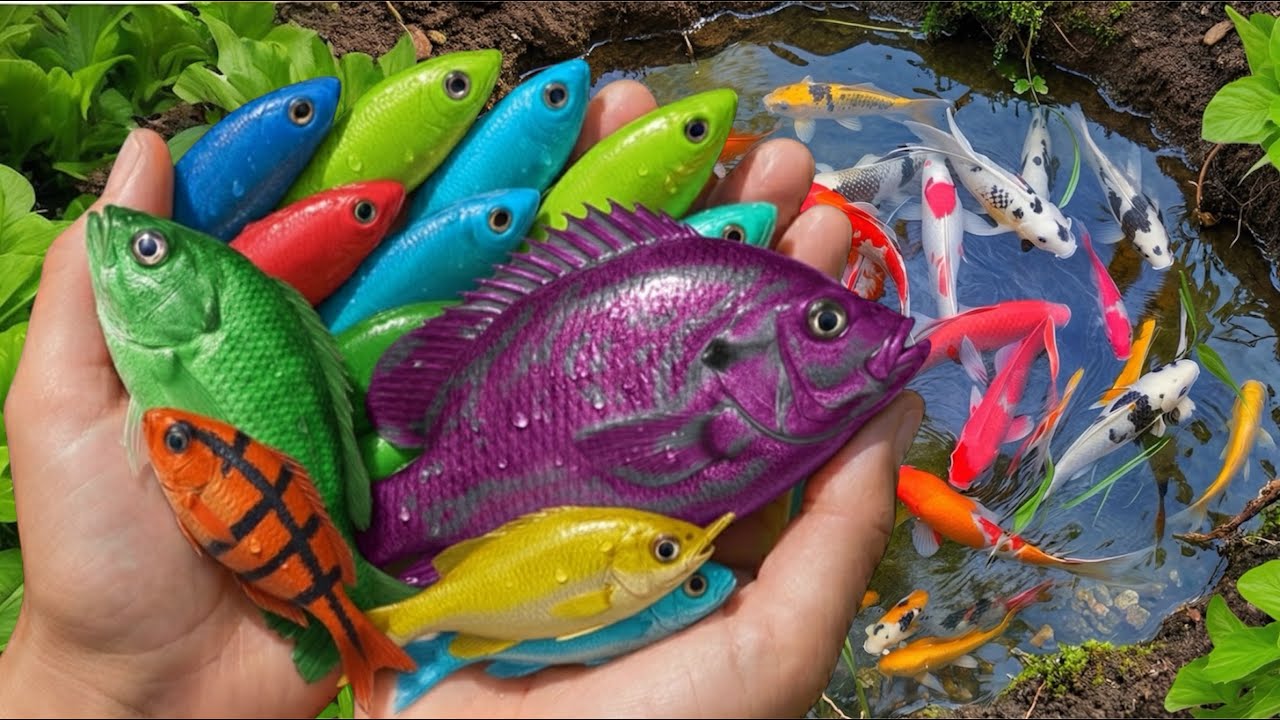 Catch Beautiful Fish in Colorful Eeg: Molly fish, Koi, Guppy fish, Cute ...