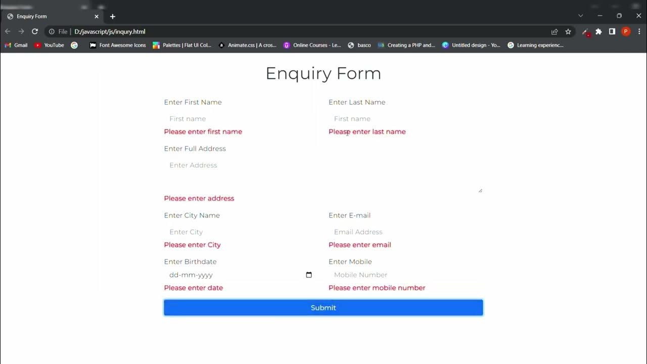 how to create Javascript Validation form. built with bootstrap 5. with ...