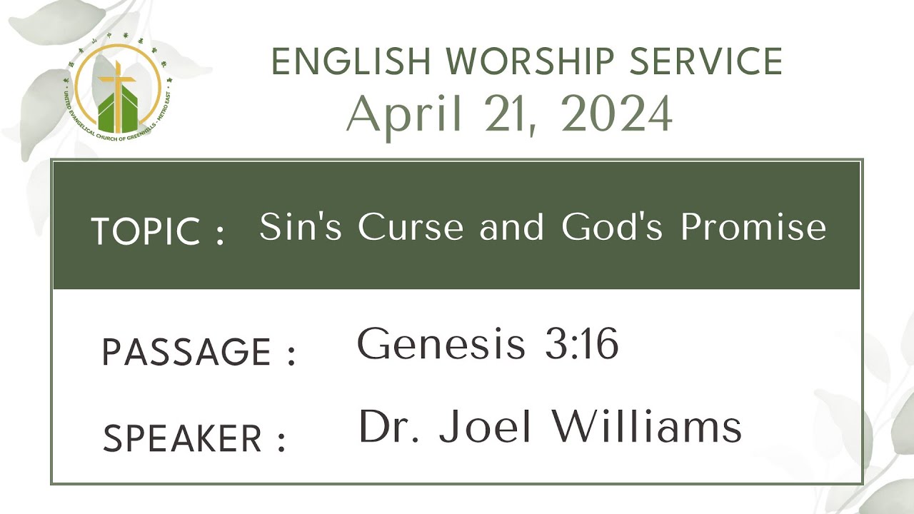 "Sin's Curse and God's Promise." - English (April 21, 2024) - YouTube