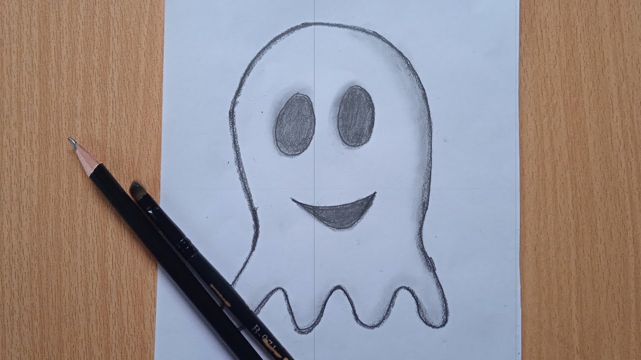 How to draw a ghost step by step // how to draw a cute ghost ...