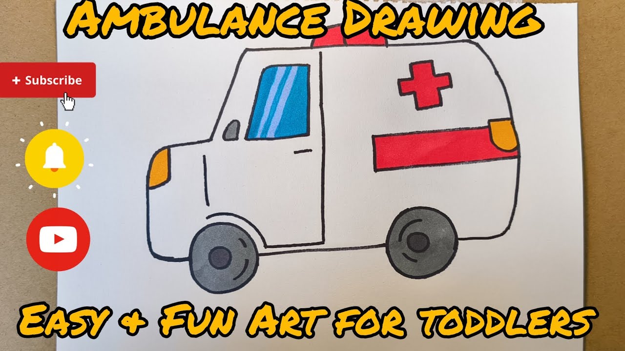 How to Draw an Ambulance for Kids | Easy Emergency Vehicle Drawing ...