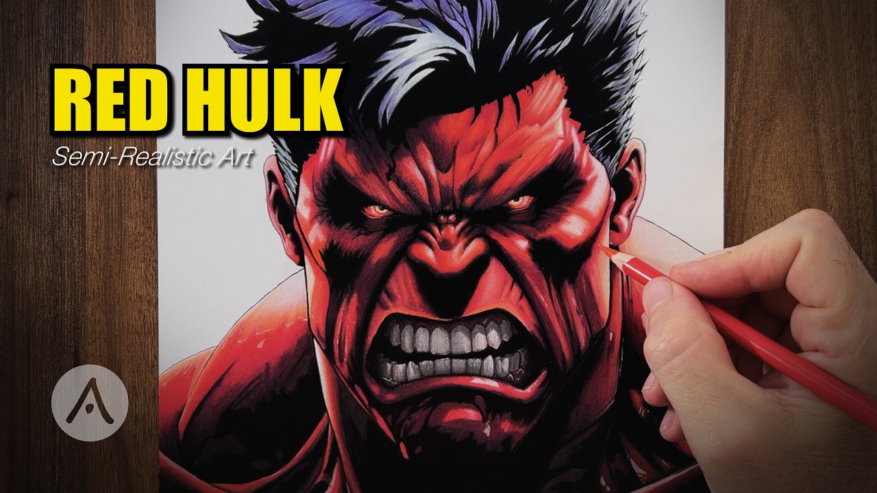 RED HULK | Time Lapse Drawing | artimeless - YouTube