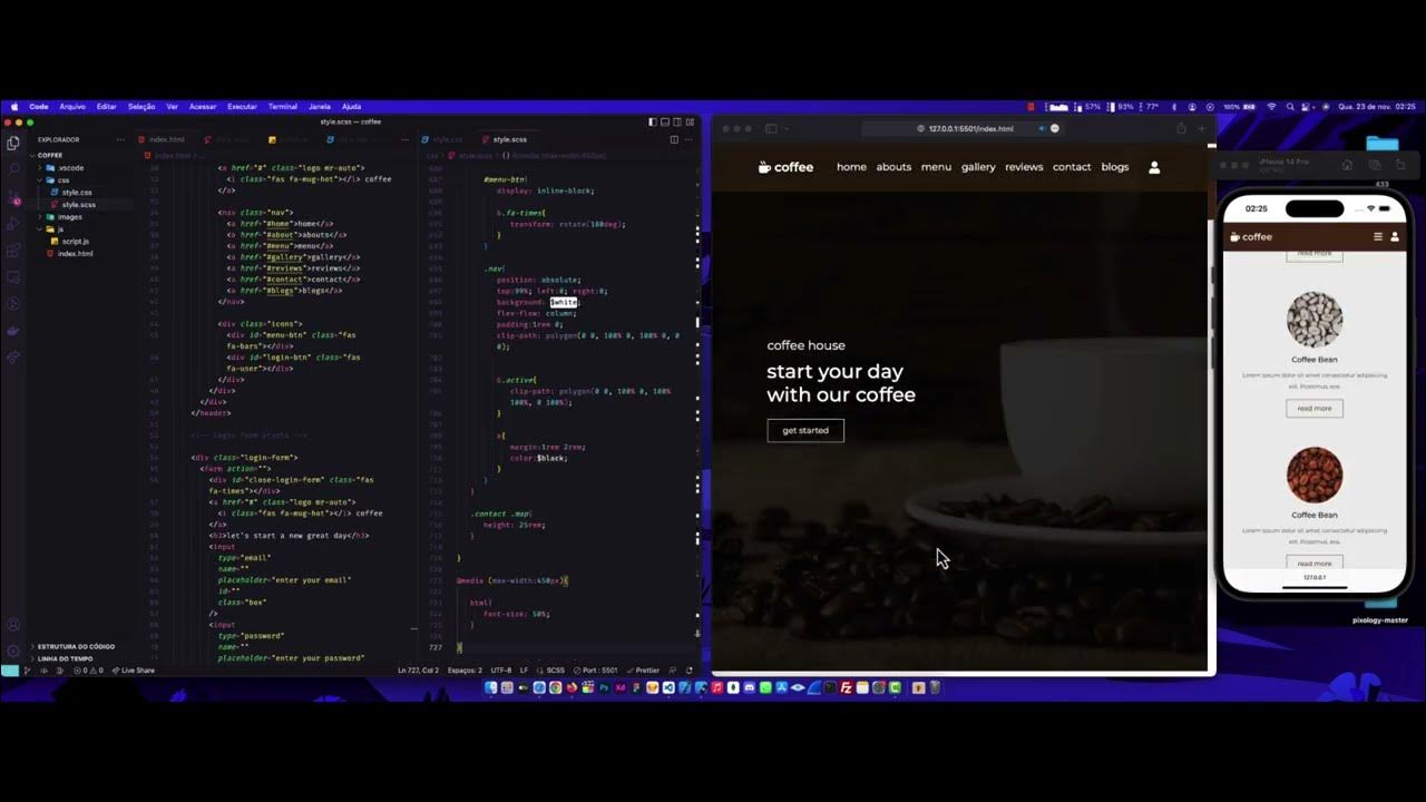 Site de cafeteria responsivo usando HTML, CSS e JavaScript - YouTube