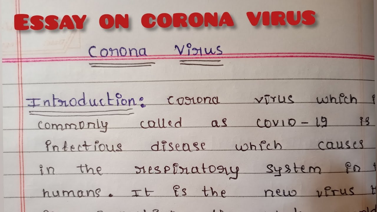 Essay on CORONAVIRUS in English | Short note on COVID-19 - YouTube