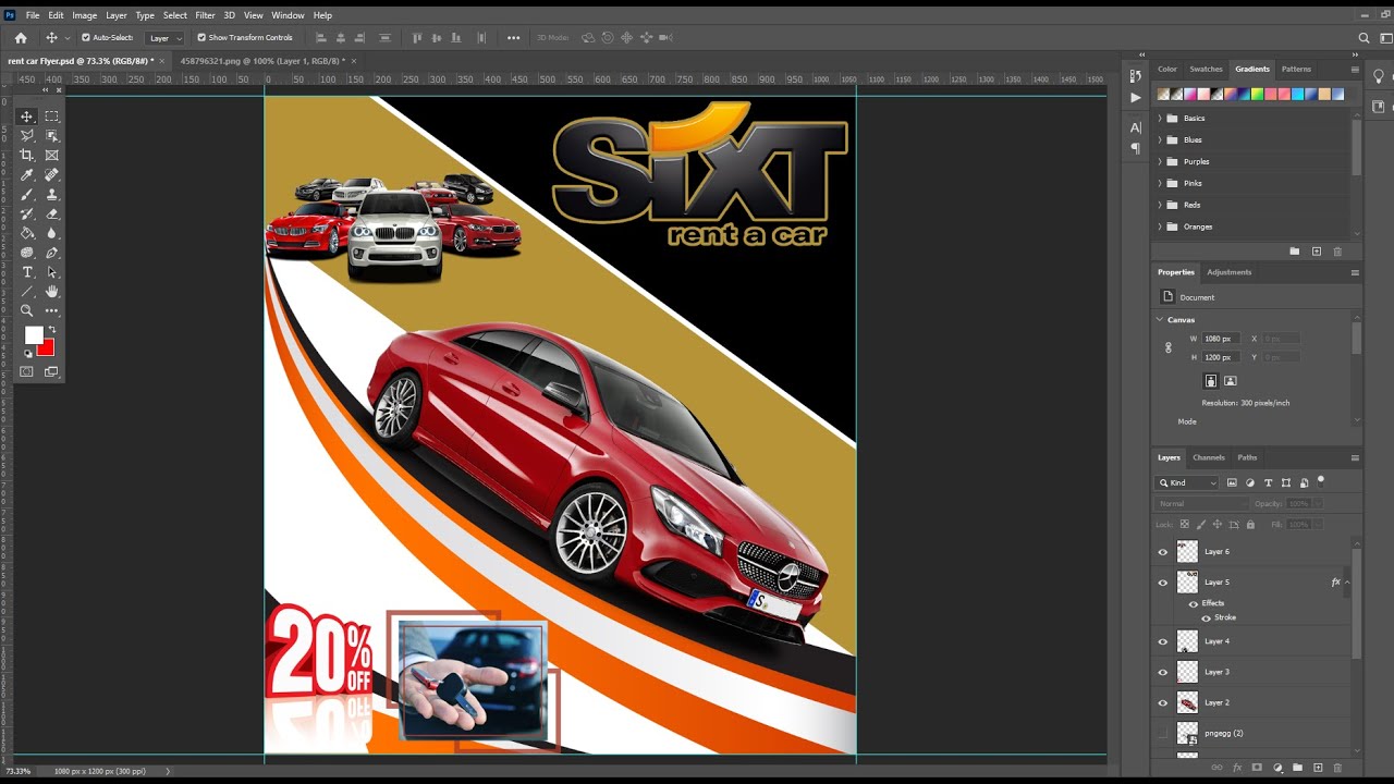 how to make rent car post in adobe photoshop tutorial for beginner l jk ...