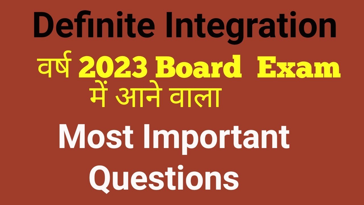 Definite integration important questions - YouTube