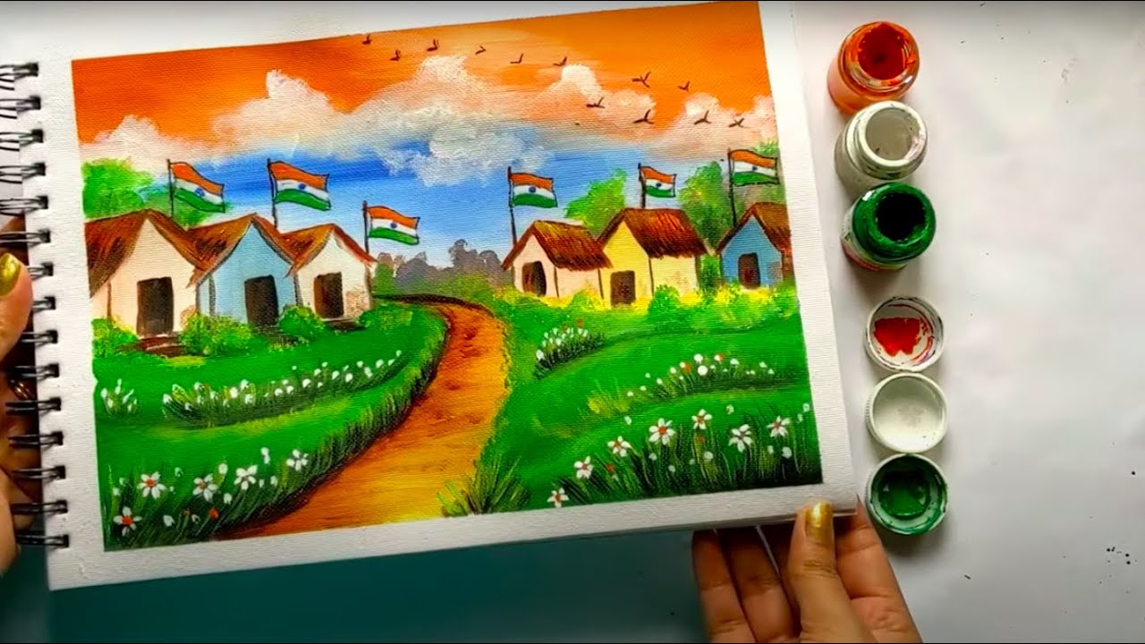 Easy Independence Day Painting / Indian Tricolor Theme Painting ...