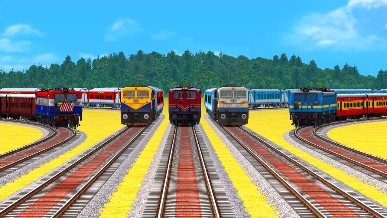 6 INDIAN TRAINS CROSSING ON CRAZY SHARP BEND RAILROAD TRACK #2 Indian ...