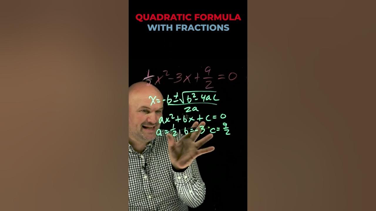Quadratic Formula with Fractions Alg2 - YouTube