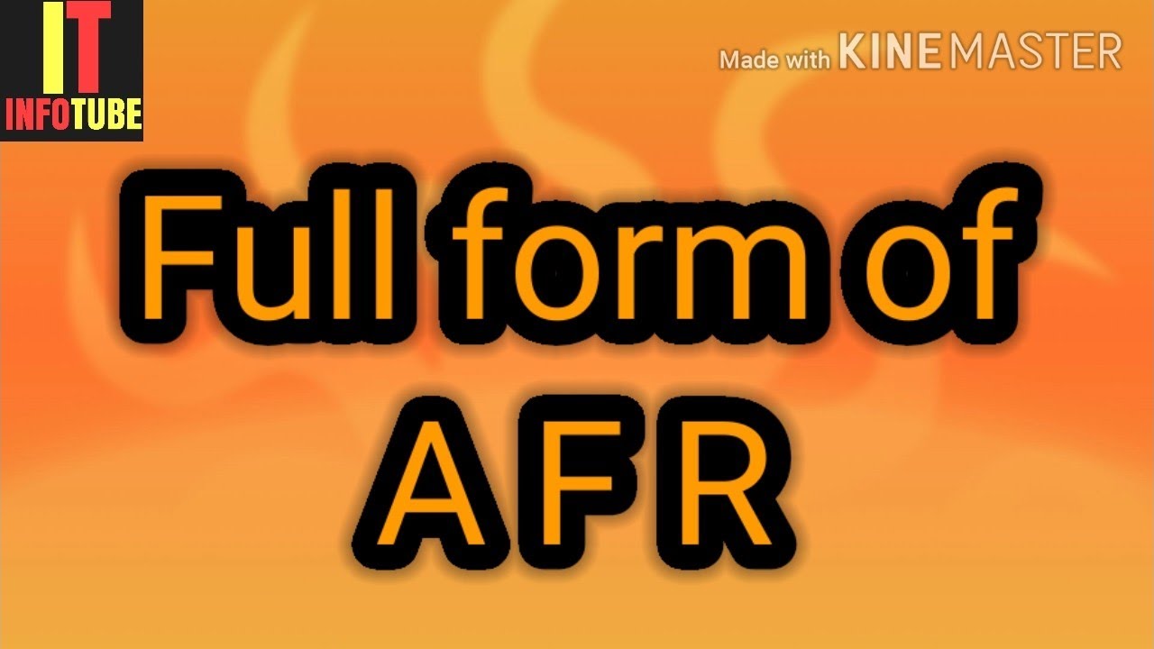 Full form of AFR | what is AFR - YouTube