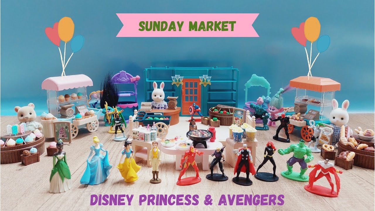 Disney Princess & Avengers go to Sunday Market - Playing with My Busy ...