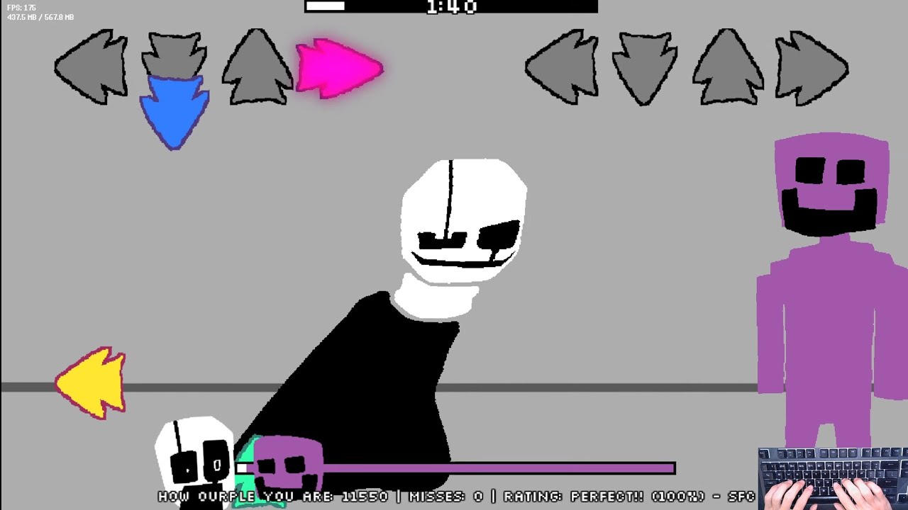 FNF Entry Funkin Vs. Mystery Man Gaster Ourple Guy - Goners (FC) (4k ...