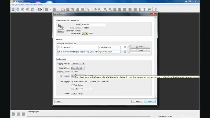 Hobo U12 Temperature Relative Humidity Light External Data Logger 012 ...