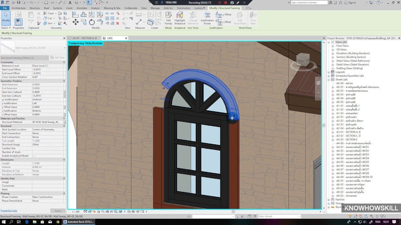 KNOWHOWSKILL_Revit_Beam - Cornice (การสร้างบัวปูนปั้นโดยใช้คำสั่งคาน ...