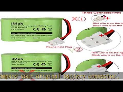 iMah Ryme F11 2/3AA600 3.6V 600mAh Ni-MH Battery Pack, fits Kaito KA500 KA550 KA600 and fits ...