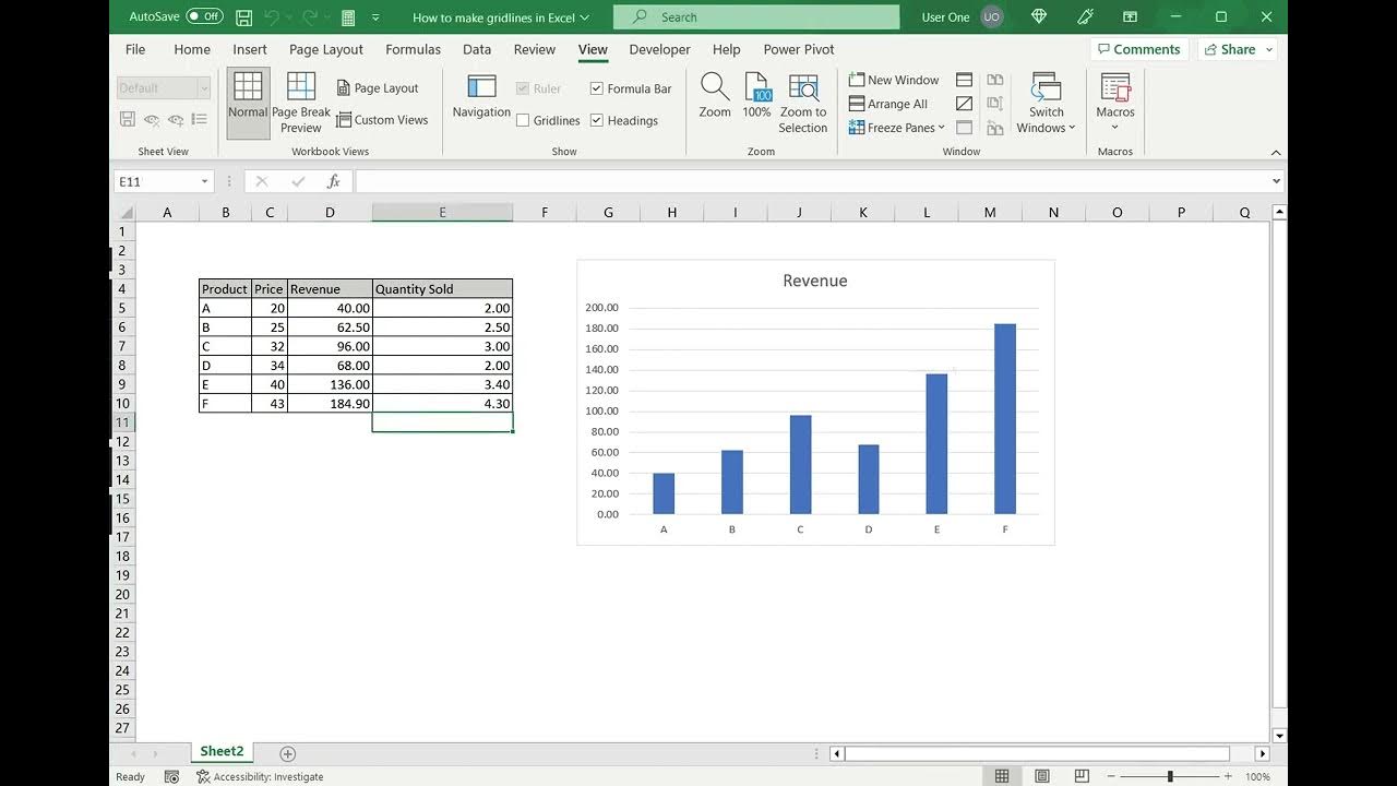 How to make gridlines in Excel - YouTube