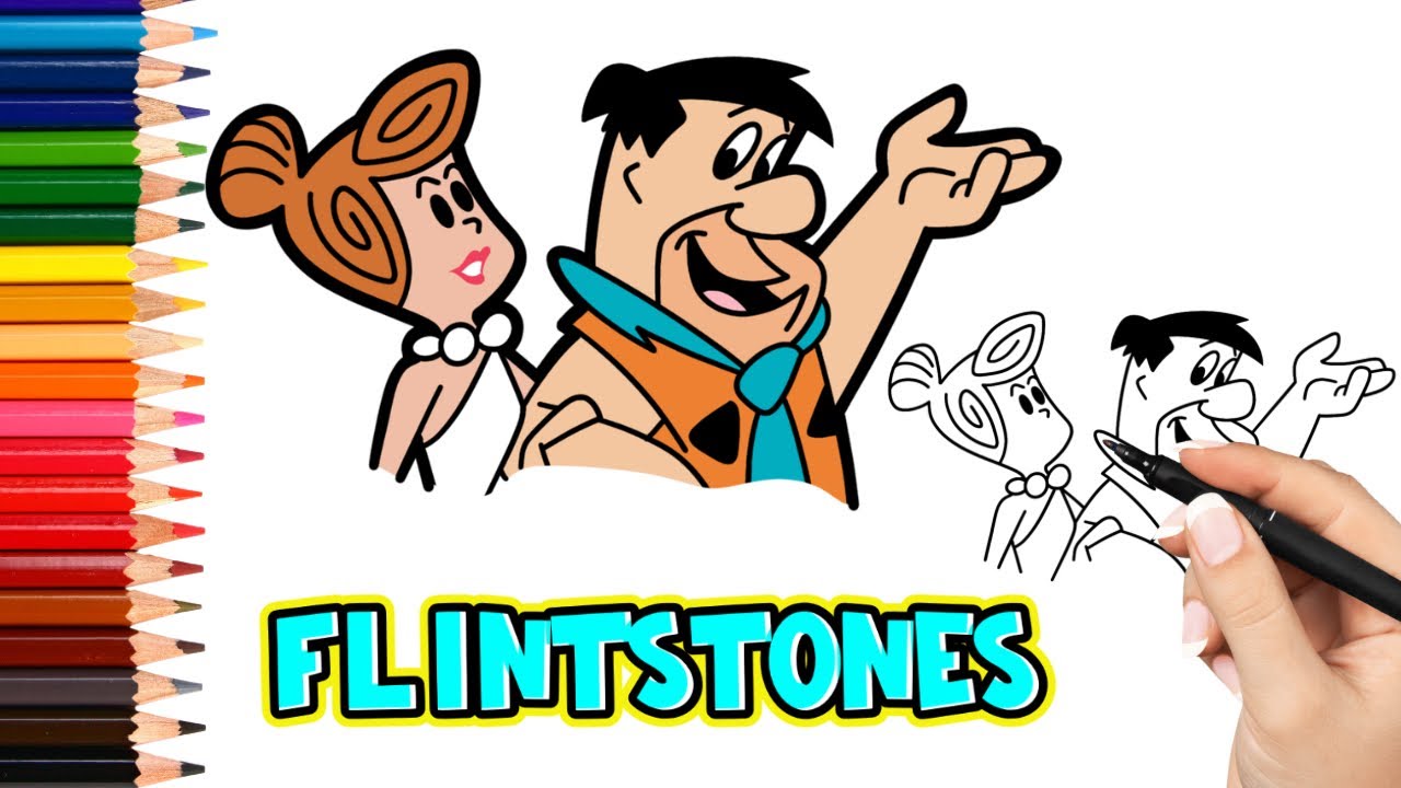 How to draw the amazing Fred Flintstone and Wilma Flintstone - YouTube