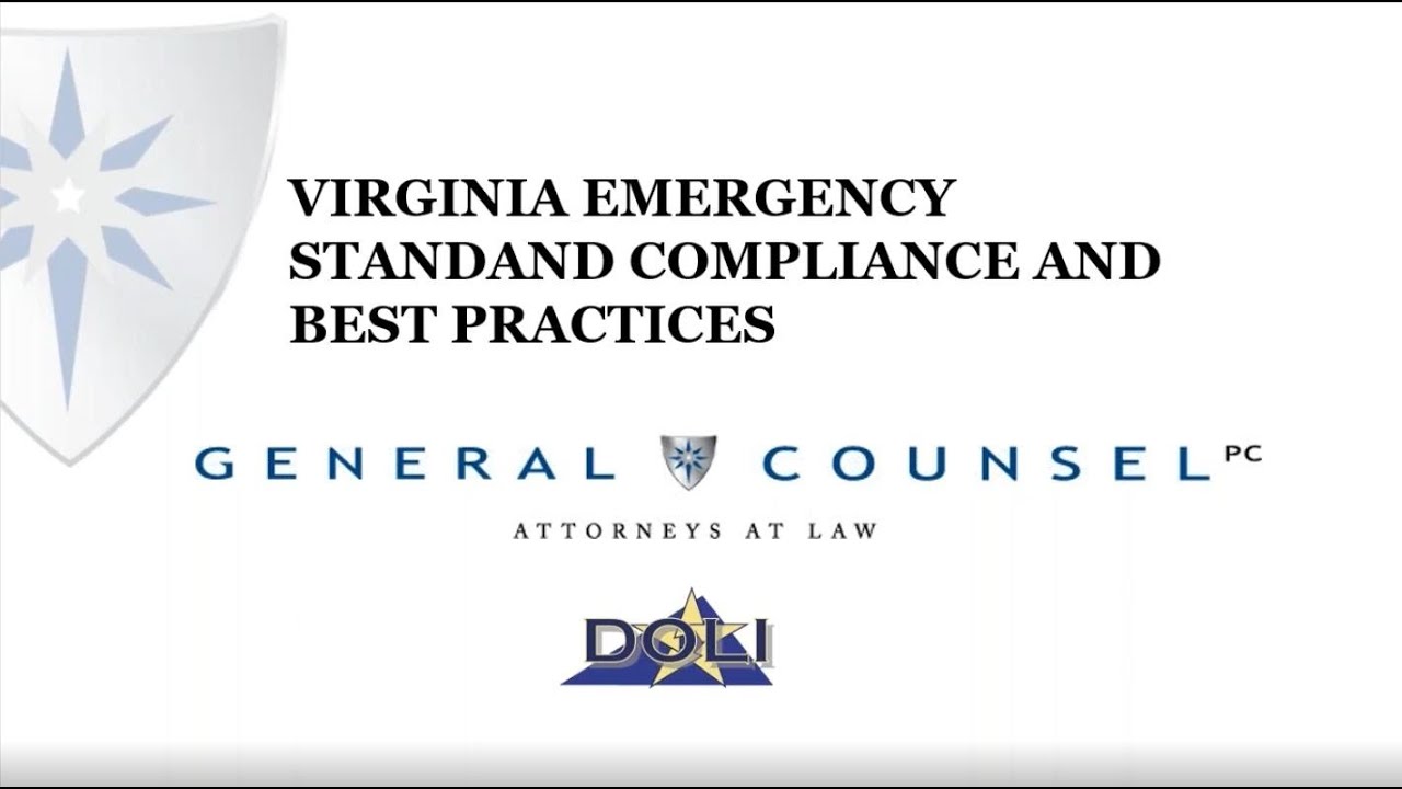 Virginia COVID 19 Standard webinar with Occupational Safety & Health ...
