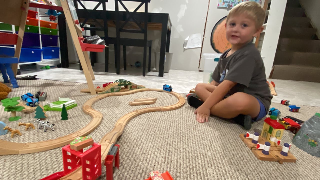 Playing with Thomas trains - YouTube