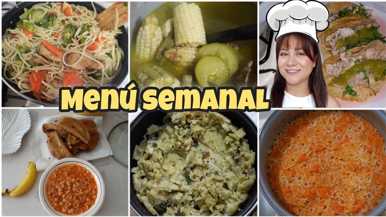 MENU SEMANAL‼️Recetas Fáciles,Económicas y Rendidoras para tu Semana ...
