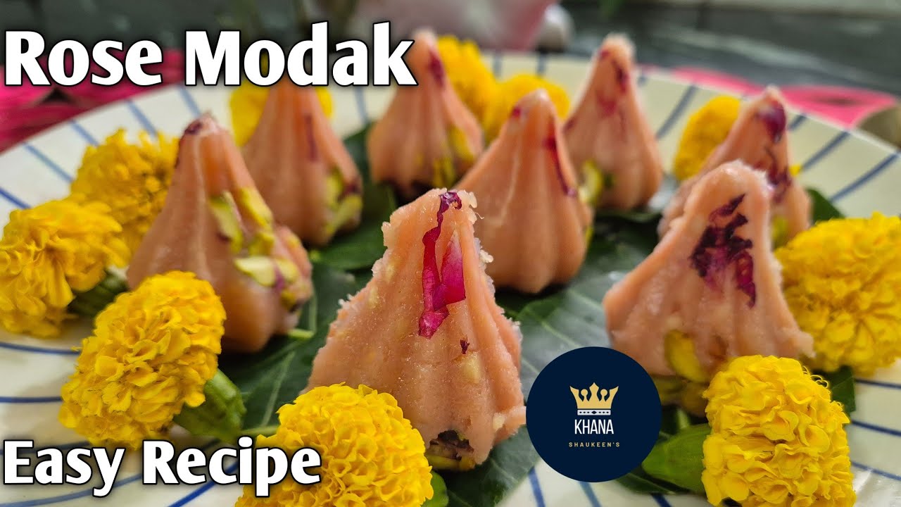 👌👍👍😋🤤🤤😍Rose flavour Cashew Coconut Modak || rose modak recipe || rose ...