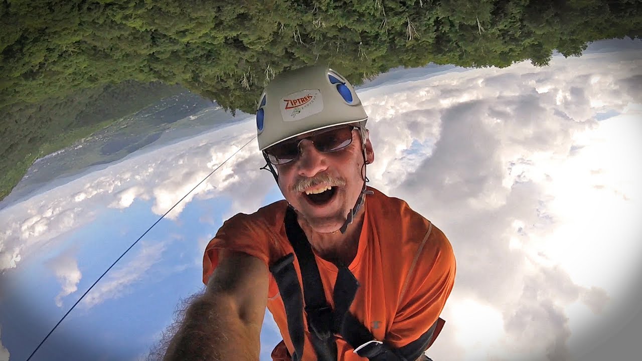 Uncle Stan's First Zip Line Adventure - YouTube