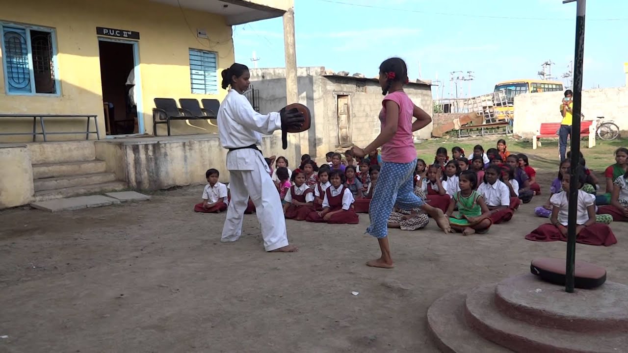 Karate by specially abled(deaf n dumb) girls..... initiative by Pallavi ...