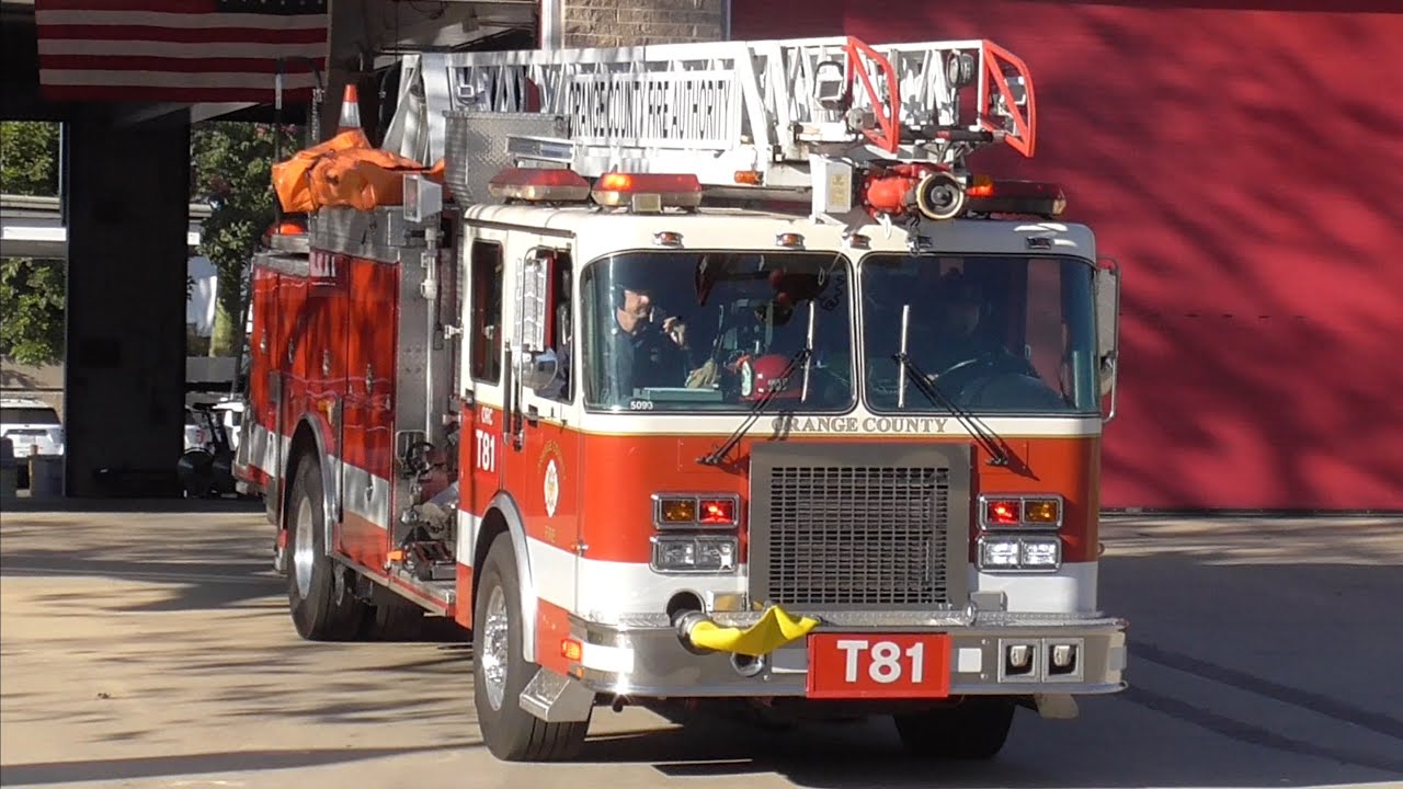 OCFA Truck 81 (Reserve) Responding - YouTube