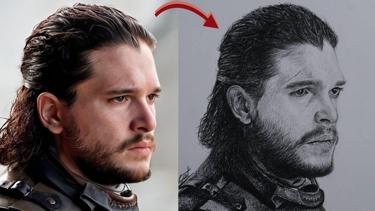 Hyper Realistic Jon Snow Pencil Drawing | Step-by-Step Art Tutori - YouTube