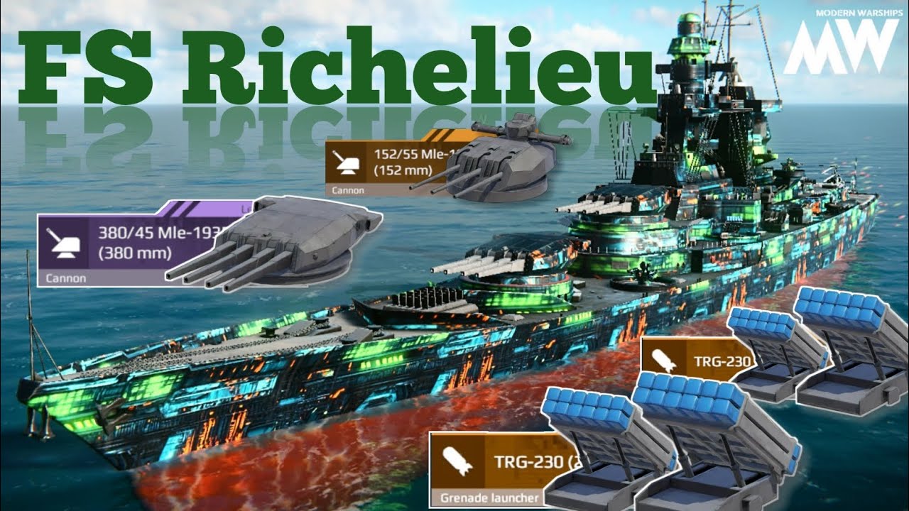 FS Richelieu Most Brutal Battleship 😱 with Full TRG-230 - Modern ...