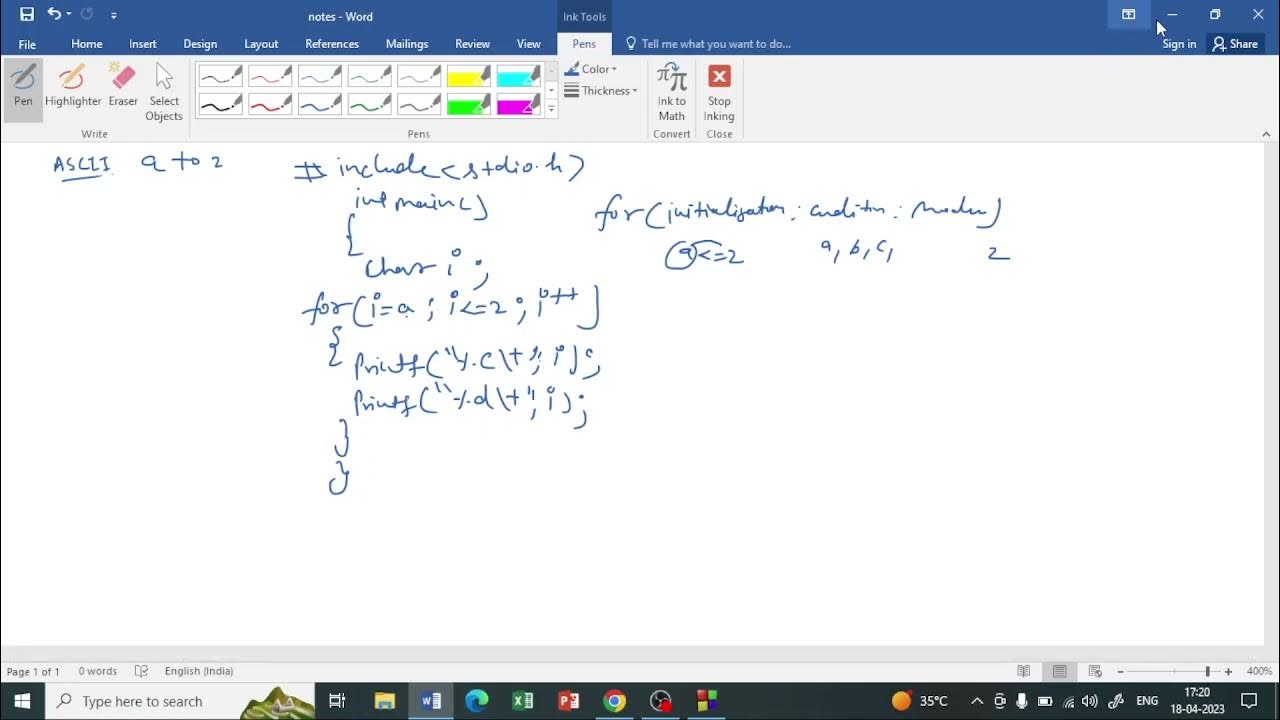 printing ASCII value of a character given by user in C program[HINDI] - YouTube