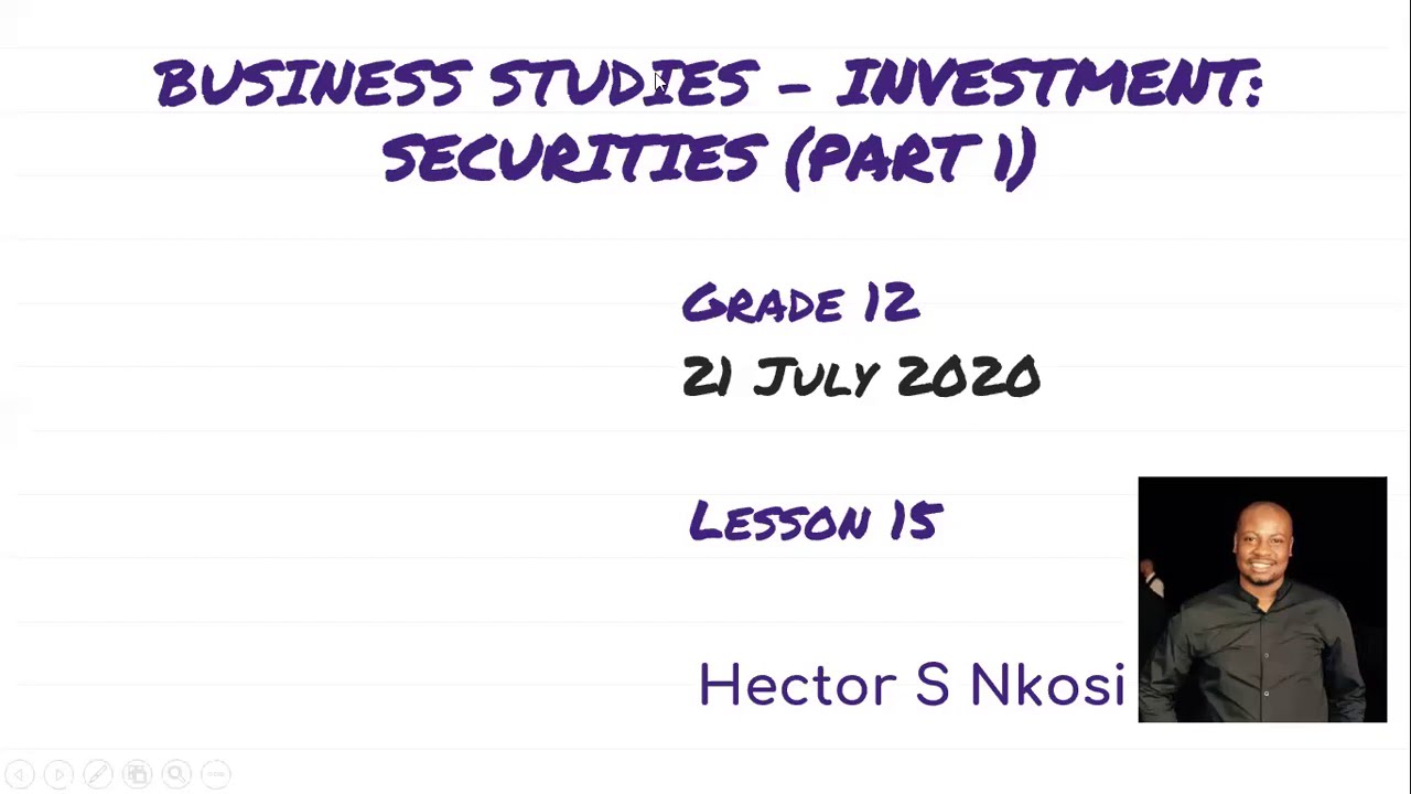 Grade 12 - Business Studies | JSE, Investment Decisions - YouTube