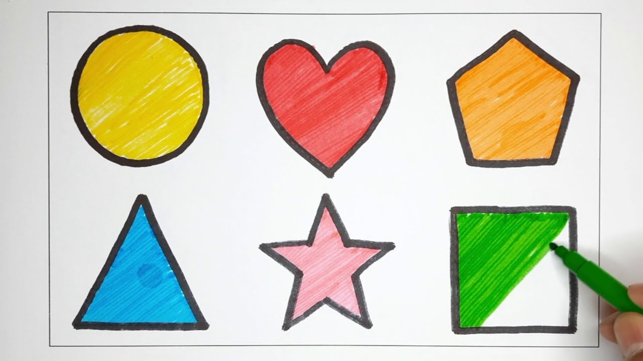 Shapes for kids | Learn colors, shapes, drawing | shapes, preschool ...